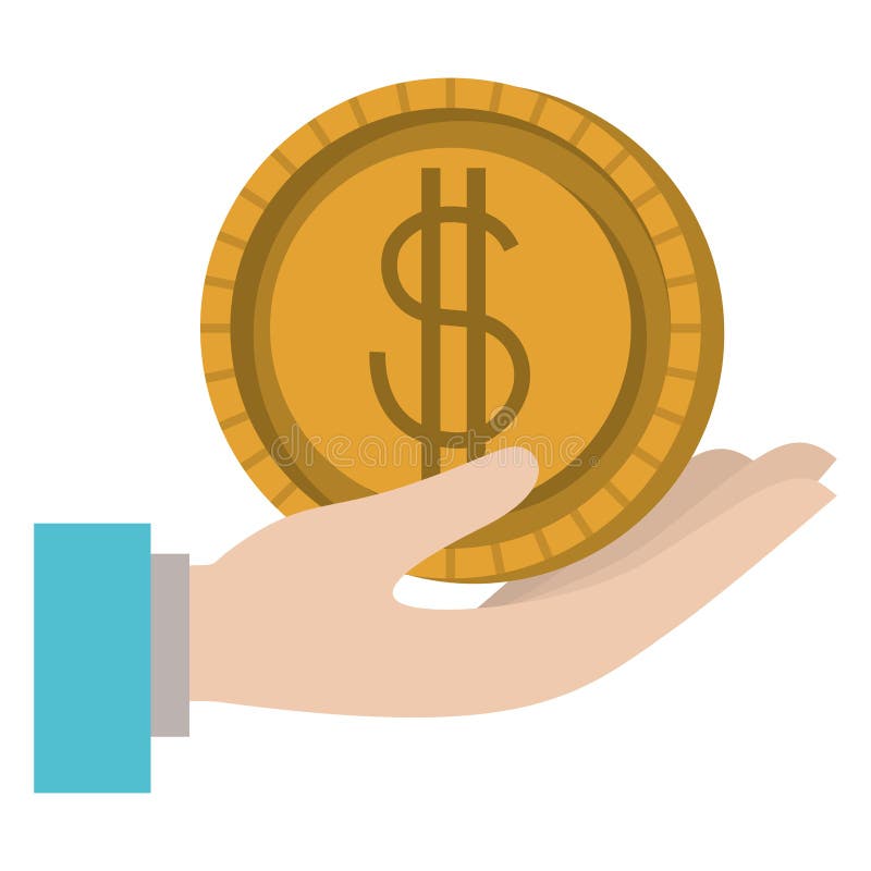 Hand with money sign stock vector. Illustration of hold - 24358283
