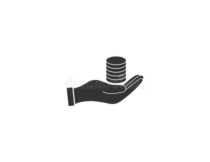 Hand, Coins Icon. Money in Hand. Vector Illustration. Flat Design Stock ...