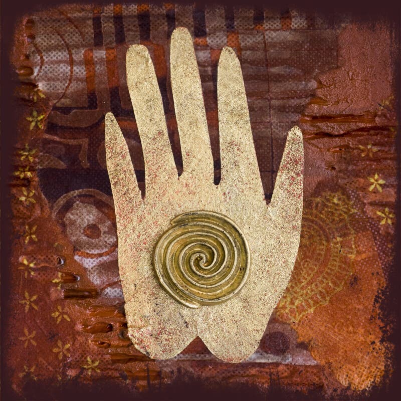 Hand collage artwork stock illustration. Illustration of ornament ...