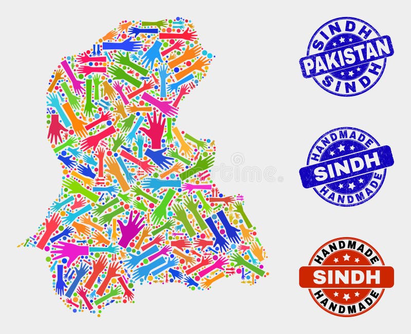 Vector Sindh Province Map of Dots Stock Vector - Illustration of ...