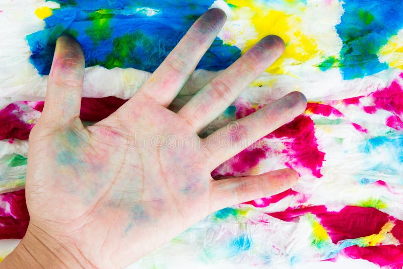 The Hand with Color from Painting Stock Photo - Image of objects ...