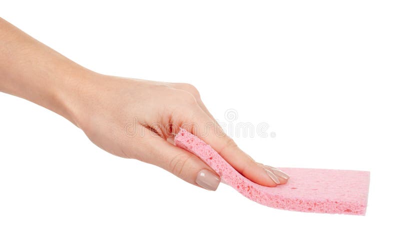 Hand with Colored Cleaning Rag Isolated on White Background Stock Photo ...