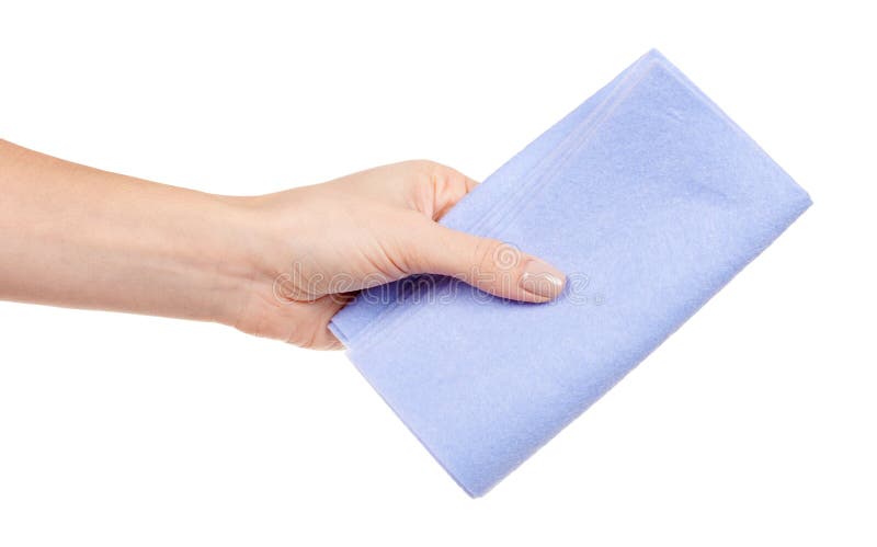 Hand with Colored Cleaning Rag Isolated on White Background Stock Photo ...