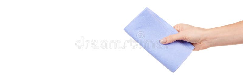 Hand with Colored Cleaning Rag Isolated on White Background Stock Image ...