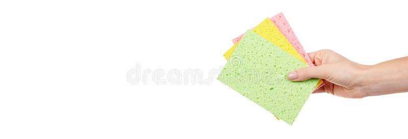 Hand with Colored Cleaning Rag Isolated on White Background Stock Photo ...