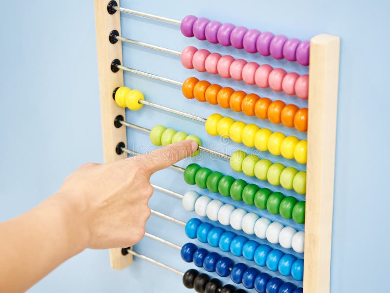 Hand and Colored Kids Learning Abacus Stock Photo - Image of child ...
