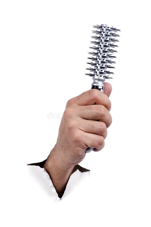 Hand with comb stock photo. Image of white, human, sign - 17157842