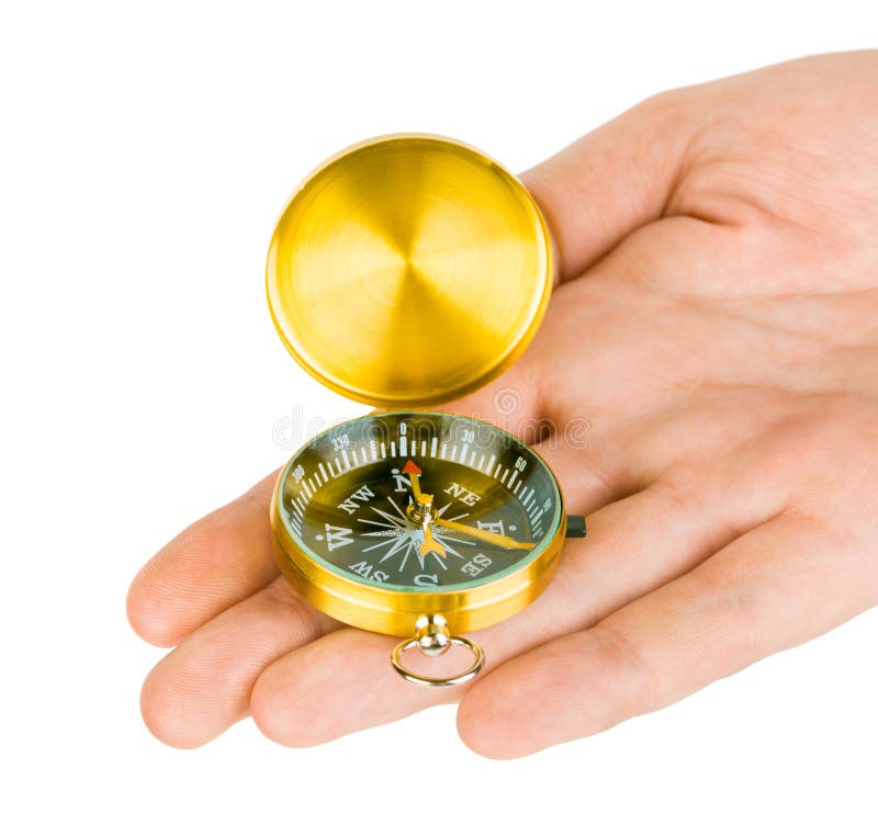 Compass in hand stock photo. Image of male, journey, compass - 2208902