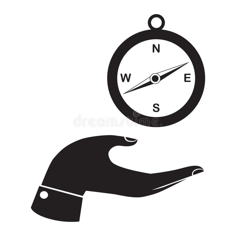 Hand with a Compass. Vector Illustration Decorative Design Stock Vector ...