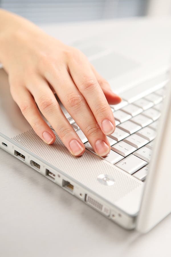 Hand and computer. stock image. Image of employment, detail - 8134295