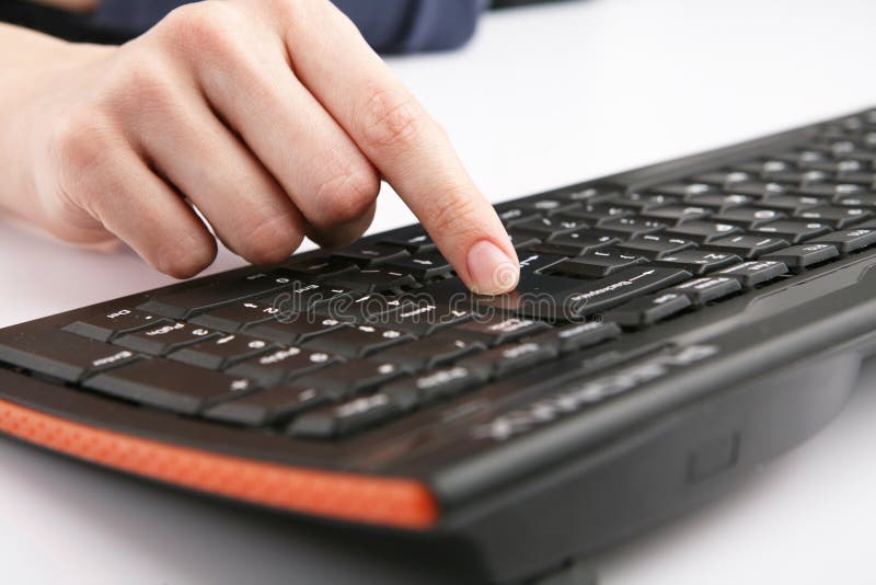 Hand and computer. stock photo. Image of desktop, close - 8084054