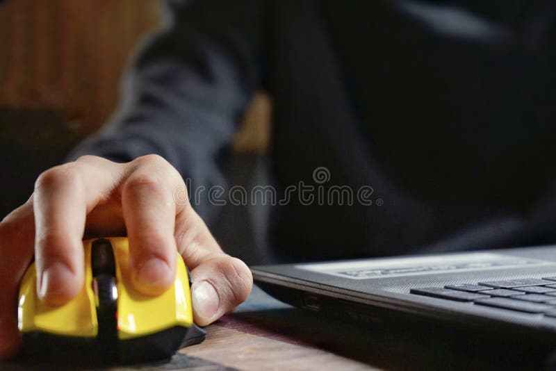 Hand Computer Close-up Job Study Stock Image - Image of indoors ...