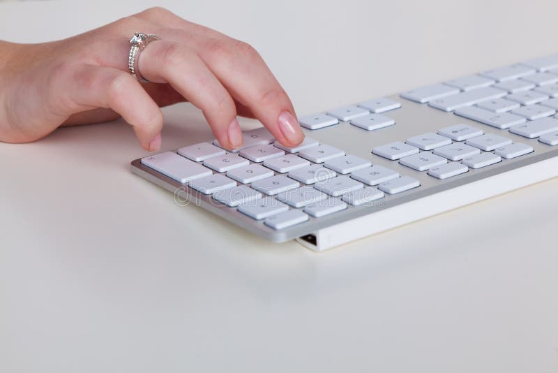 Hand on computer keyboard stock image. Image of assets - 21527581