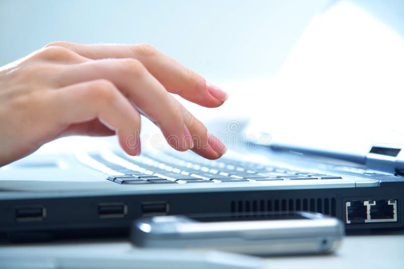Hands and computer. stock photo. Image of hardware, human - 8085526