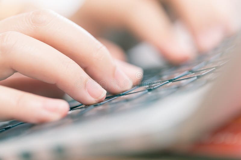 Hand On Computer Keyboard For Business Concept Background. Stock Image ...