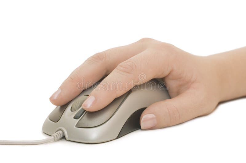 Hand with computer mouse stock image. Image of office - 21713673