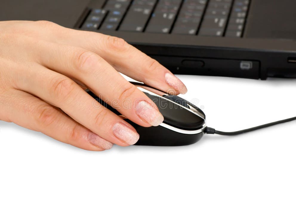 Hand & computer mouse stock photo. Image of keypad - 3769294