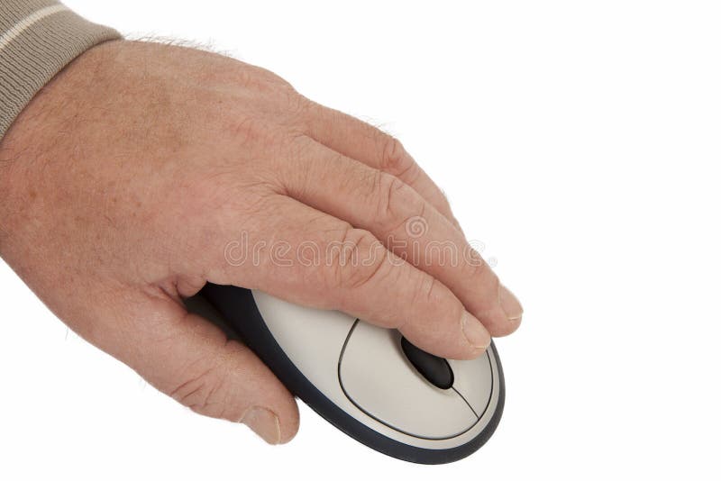 Hand on Computer Mouse stock image. Image of white, button - 48371245