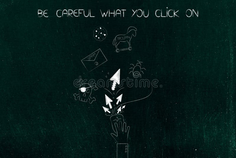 Hand on Computer Mouse with Pointer Arrows Surrounded by Cyber T Stock ...