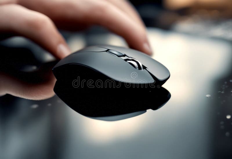 Hand Computer Mouse Reflection Technology Business Finger Cyberspace ...