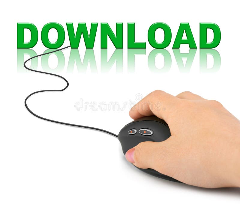 Hand with Computer Mouse and Word Download Stock Illustration ...