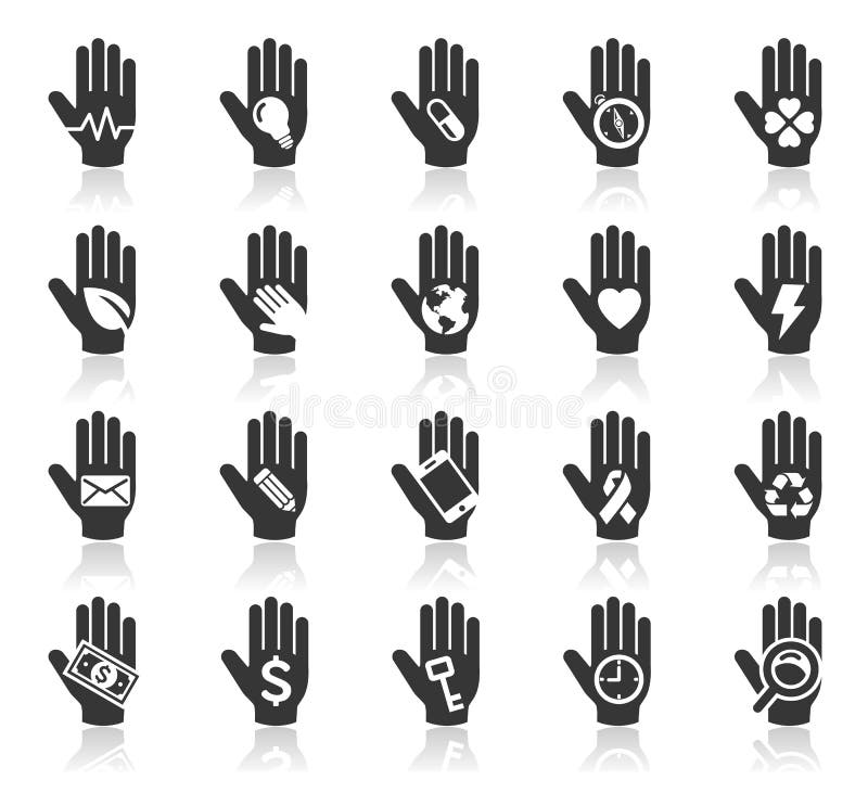 Hand Concept Icons. Illustration. Stock Vector - Illustration of ...