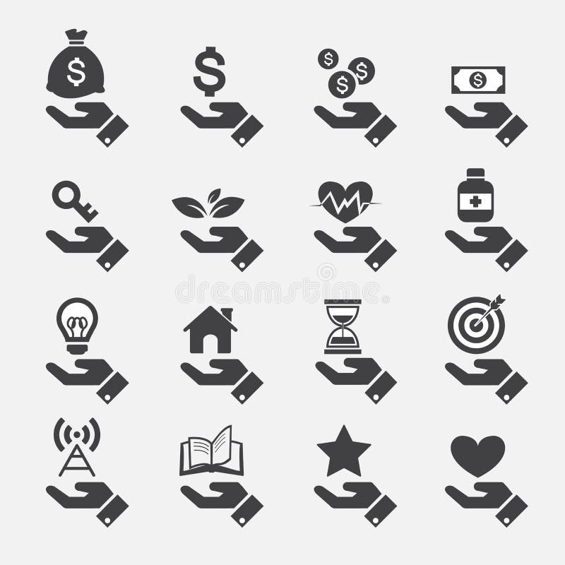 Hand concept icons stock vector. Illustration of hand - 45564445
