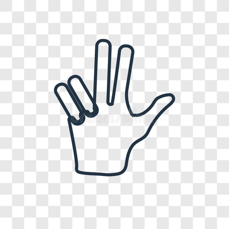 Hand Concept Vector Linear Icon Isolated on Transparent Background ...