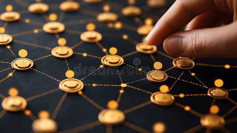 Hand Connecting Happy Network Nodes Stock Illustration - Illustration ...