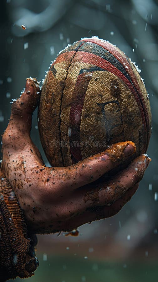 Hand Connecting with a Rugby Ball for a Pass Stock Photo - Image of ...
