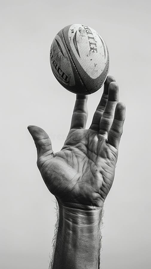 Hand Connecting with a Rugby Ball for a Pass Stock Image - Image of ...