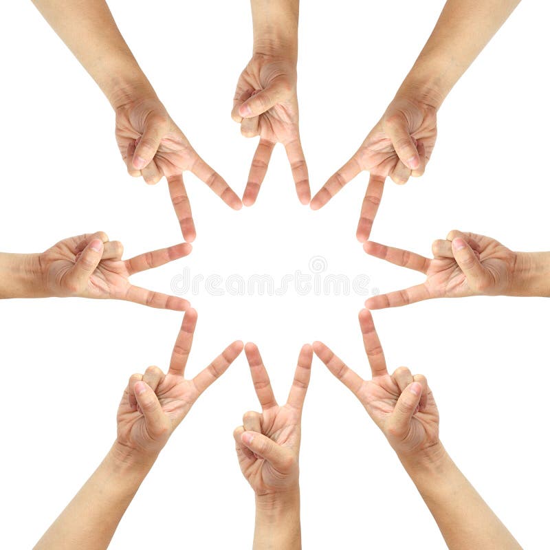 Hand connection shape star stock photo. Image of finger - 21389818
