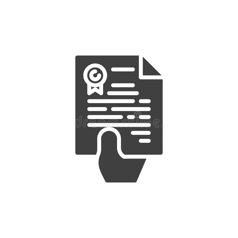 Hand and Document Scroll Vector Icon Stock Illustration - Illustration ...