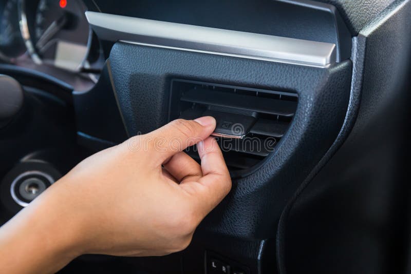 Hand Control Car Air Conditioning System Grid Panel Stock Photo - Image ...