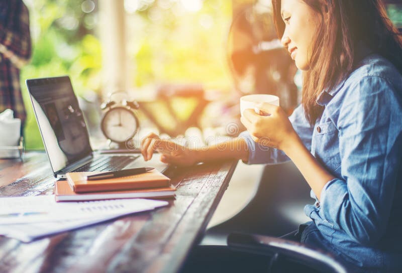 Hand Control on a Laptop Touchpad Stock Photo - Image of pointing ...