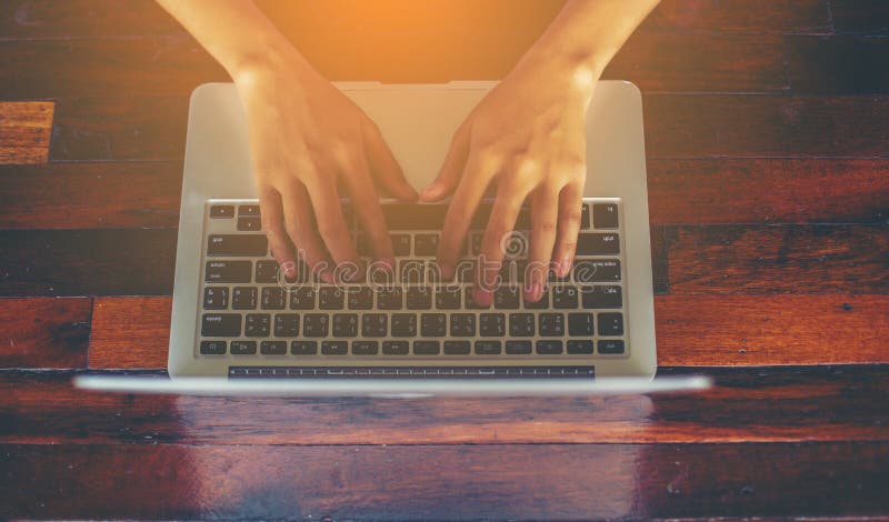 Hand Control on a Laptop Touchpad Stock Photo - Image of path, keyboard ...