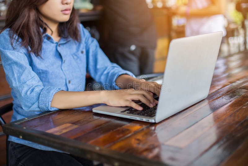 Hand Control on a Laptop Touchpad Stock Photo - Image of mobile, future ...