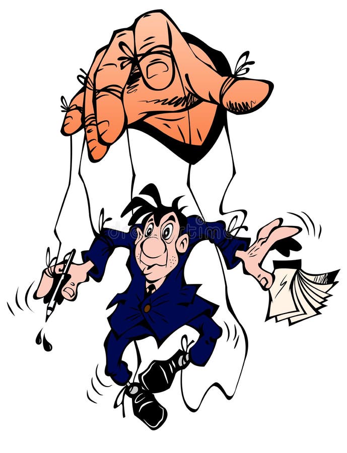 Hand Control the Man in a Suit Stock Illustration - Illustration of ...