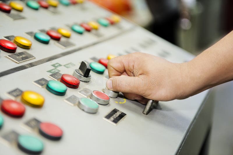 Hand and Control Panel Board. Stock Photo - Image of electricity ...
