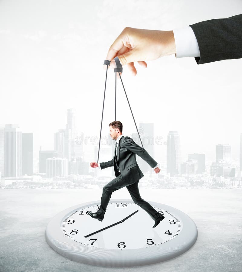 Domination Concept with Businessman Resists Pressure at City Background ...