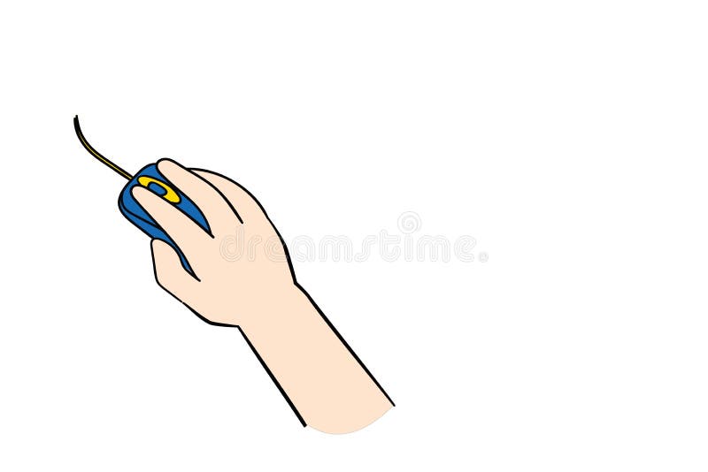 Hand Controlling Mouse Computer Illustration Flat Design Stock Vector ...