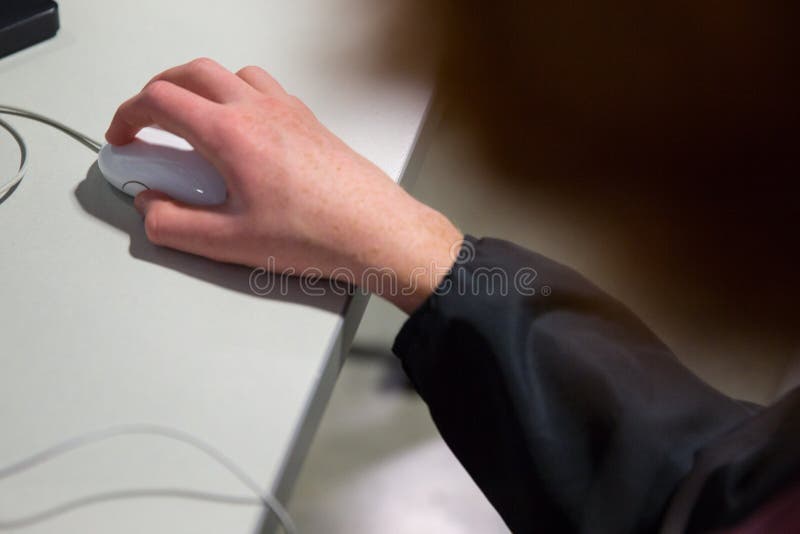 Hand Controlling Mouse stock image. Image of drinking - 92488293