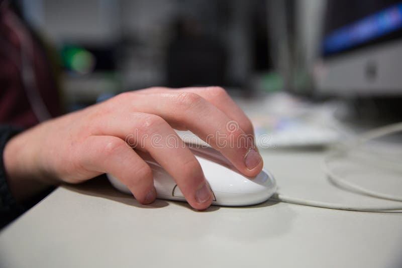 Hand Controlling Mouse stock image. Image of drinking - 92488293