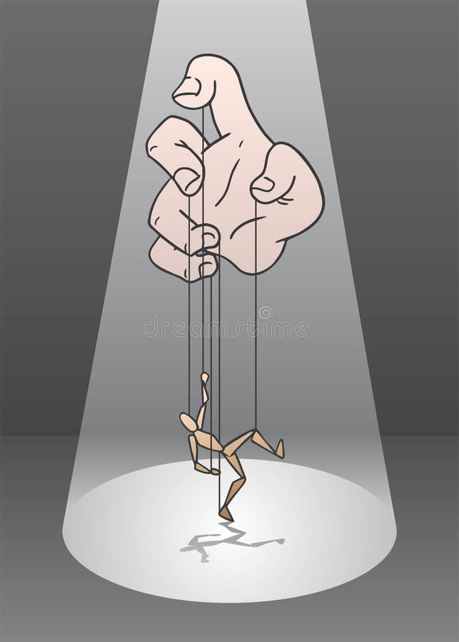Hand controlling puppet stock vector. Illustration of draw - 154190469