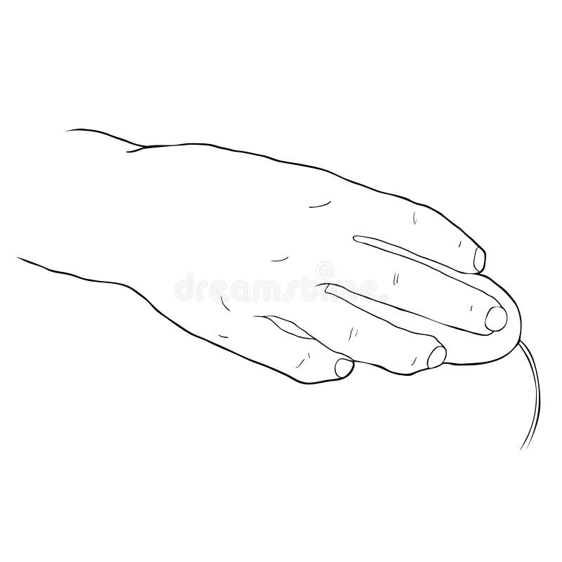 The Hand Controls the Computer Mouse. Vector Illustration Stock Vector ...