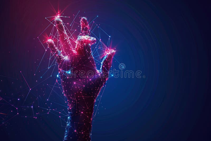 Hand Conveying Silent Communication with Wireframe Connection ...