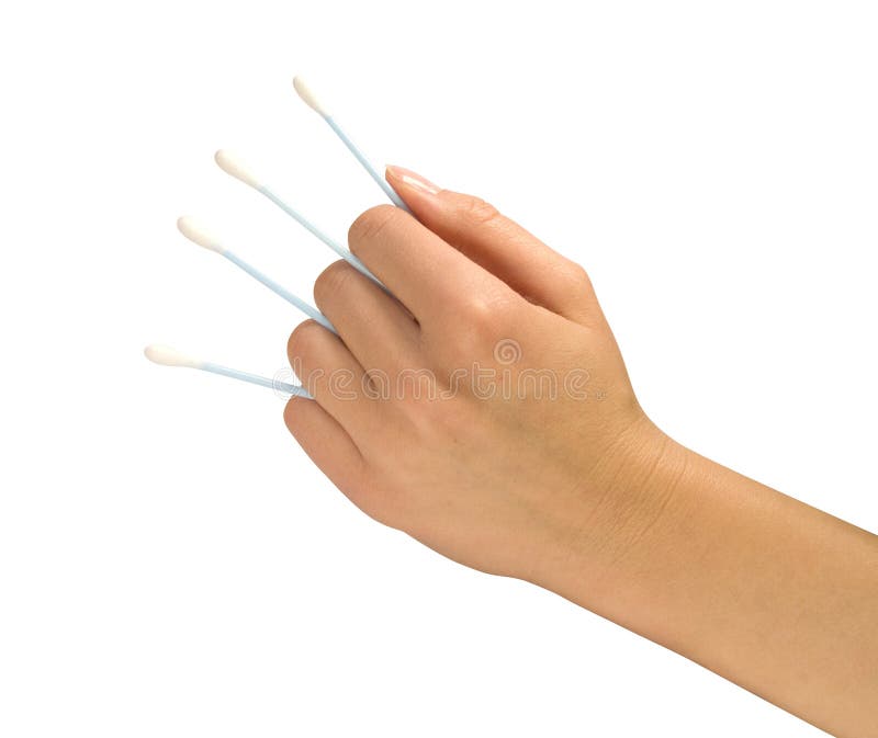 Hand and cotton swabs stock image. Image of skin, baby - 12542541