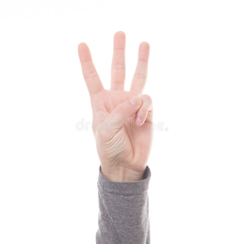 Hand Count Sign Three Finger Isolated Stock Image - Image of fingernail ...