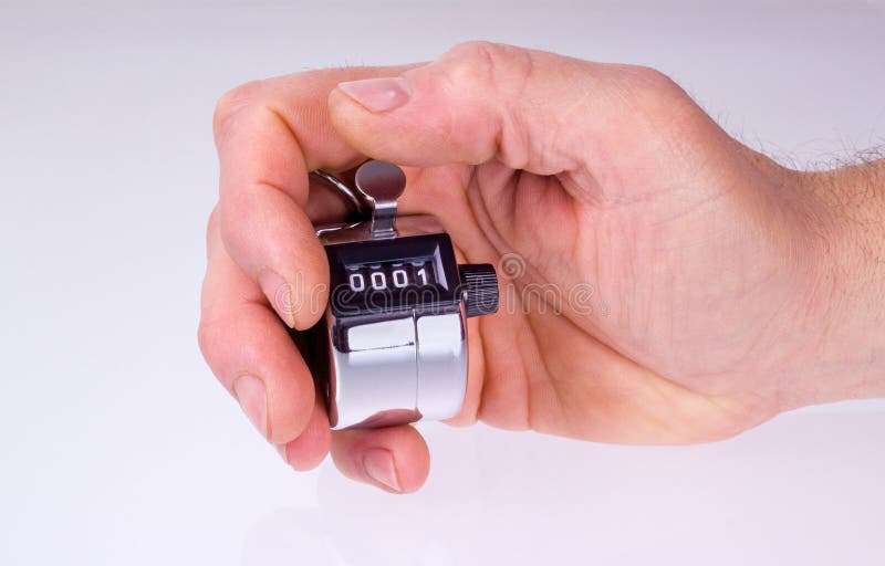 Hand counter clicker stock image. Image of display, business - 38059307