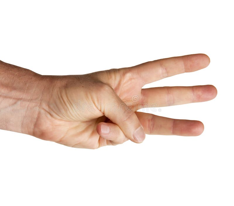 Hand Counting with Fingers on White Background Stock Photo - Image of ...